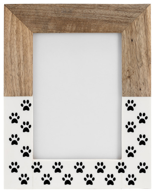 Wood, 5X7, Dog-Paws Photo Frame, White, 8x1x10 inches - Contemporary ...