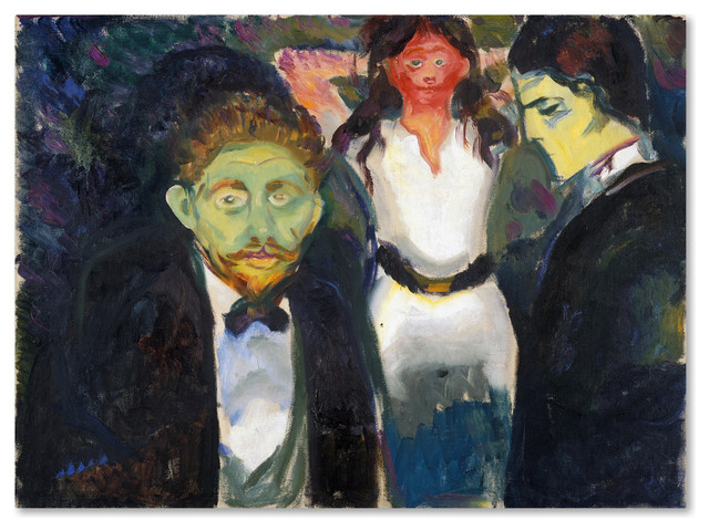 Edvard Munch 'Jealousy' Canvas Art, 19"x14" - Contemporary - Prints And ...