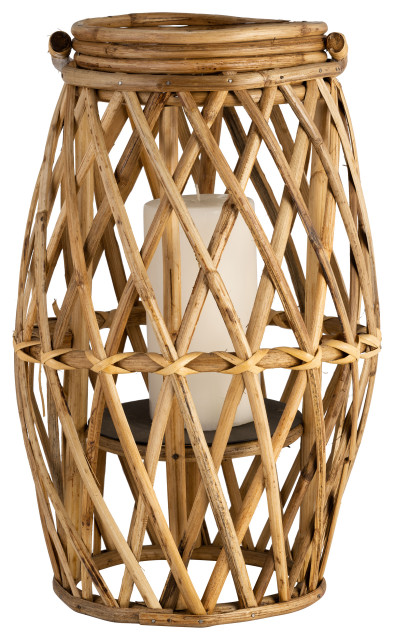16" Wicker Lantern, Brown - Tropical - Candleholders - by PARMA HOME ...