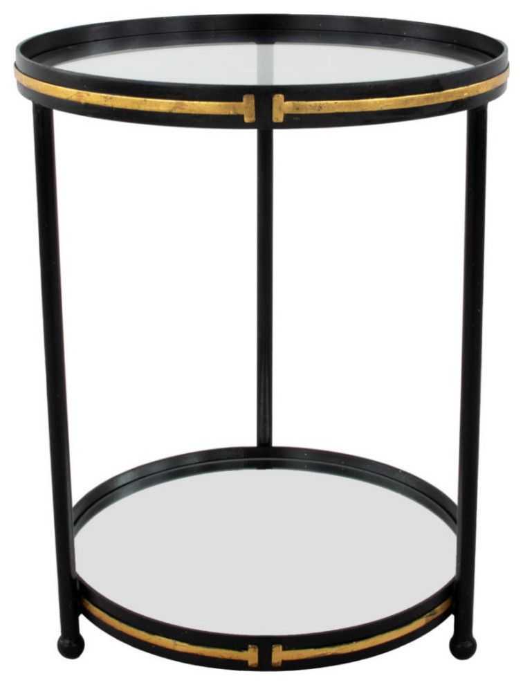 Vada Black & Gold Side Table - Transitional - Side Tables And End ...