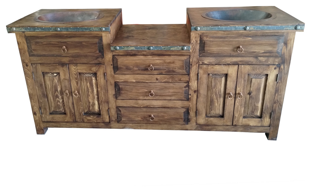 Santiago Rustic Bathroom Vanity, 72x22x36 - Rustic - Bathroom Vanities ...