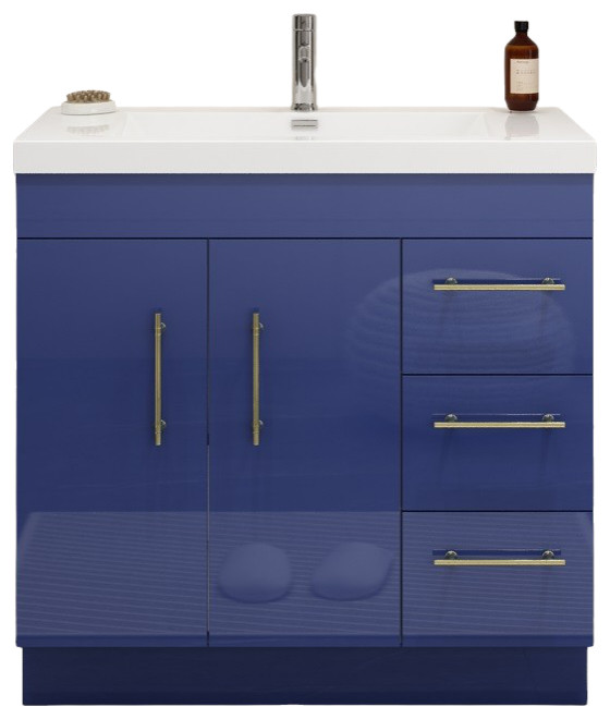 Elsa 36" Bathroom Vanity, Acrylic Top, No Faucet - Contemporary ...