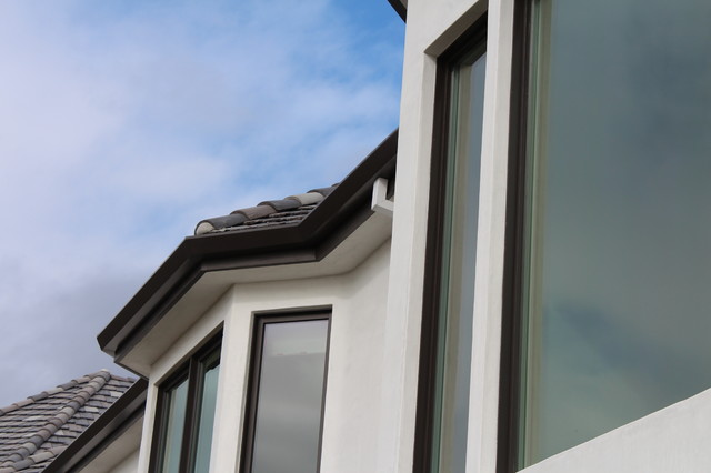 6 inch Angle Face/Flat Face Gutters with smooth Downspouts in Pacific ...