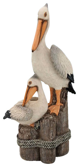 Oceans Perch Pelican Statue - Beach Style - Garden Statues And Yard Art ...