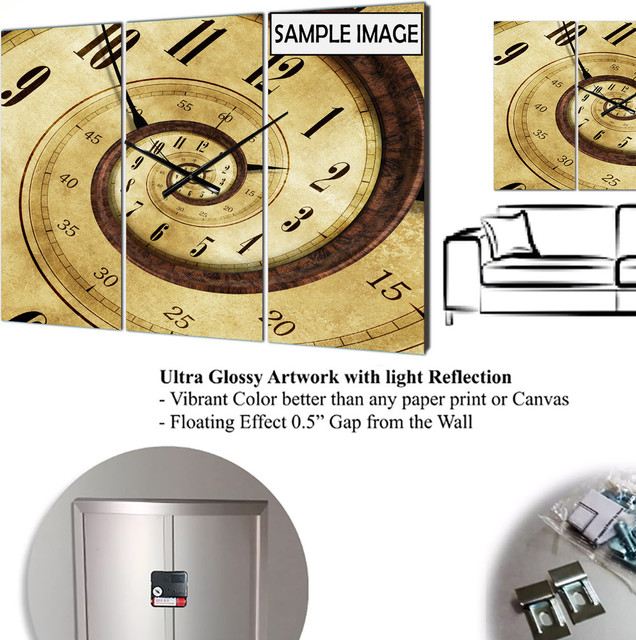 Famous Monuments Across World Modern and Contemporary 3 Panels Clock ...