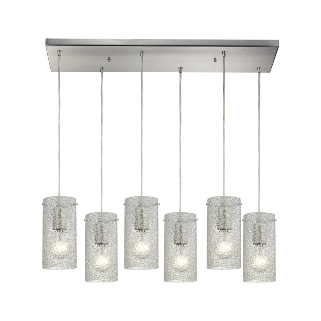 Ice Fragments 6-Light Rectangular Pendant Fixture - Transitional ...