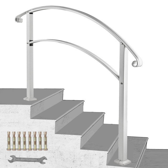 VEVOR Handrails for Outdoor Steps 1 to 3 Steps Stair Railing, 5 Ft ...