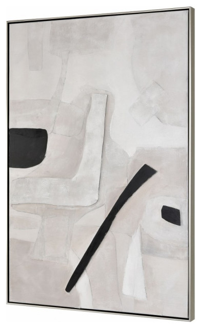 Framed Layered White Fabric Abstract Painting on Canvas for Modern ...