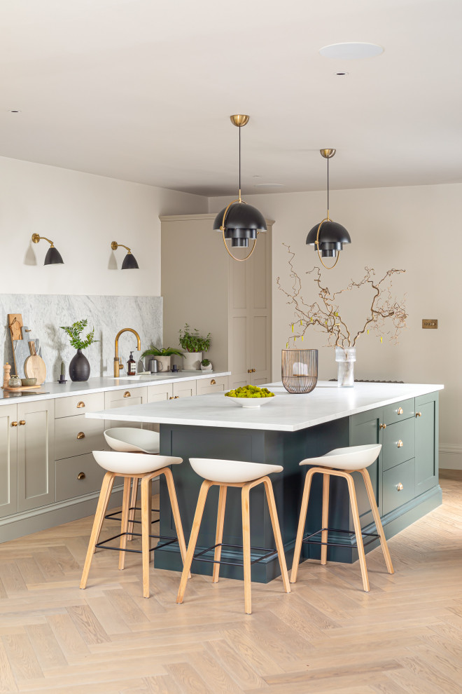 Light Contemporary Kitchen, Utility and Drinks Cupboard - Transitional ...