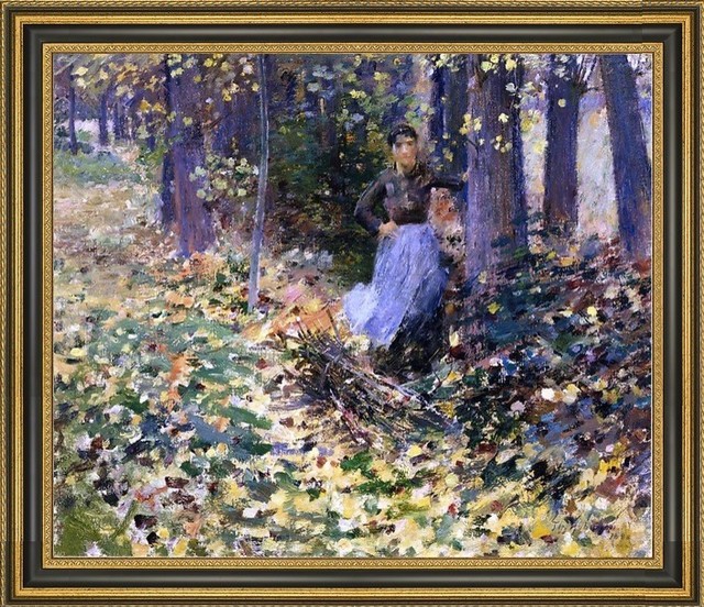 Theodore Robinson Autumn Sunlight Framed Canvas Print, 16"x20 ...