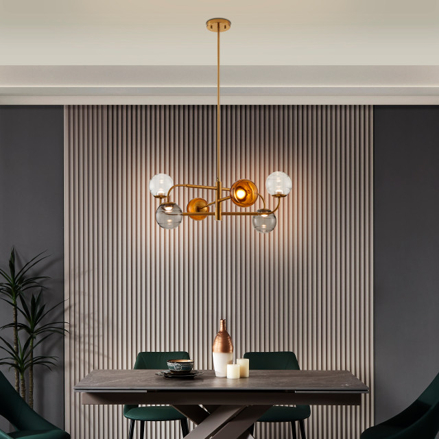Aspen 16.7" LED Gold Pendant Ceiling Fixture - Contemporary - Flush ...