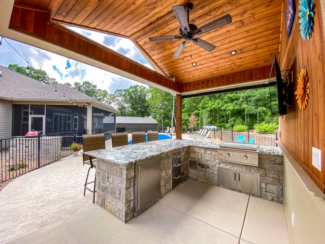 Pool House and Screen Room Area - Swimming Pool & Hot Tub - St Louis ...