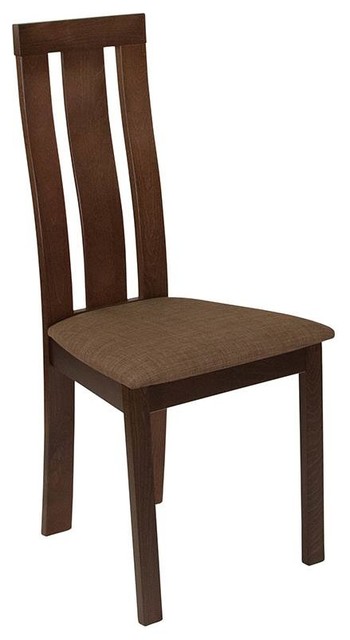 Glenwood Espresso Wood Dining Chair, Vertical Wide Slat Back ...