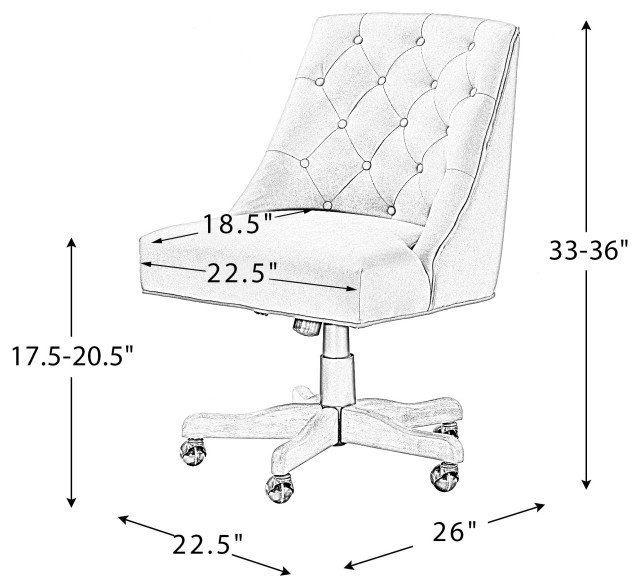 Swivel Task Chair With Tufted Back - Transitional - Office Chairs - by ...