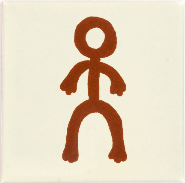Handmade Tierra y Fuego Ceramic Tile, Pictograph 2, Set of 9 ...