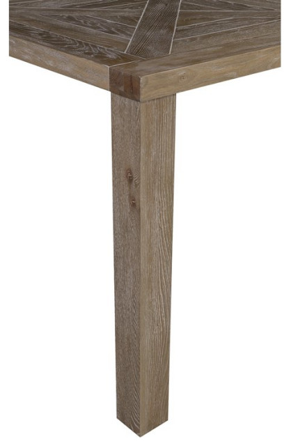 Farmhouse Dining Table, Rustic Barn Doors Patterned Top & Straight Legs ...