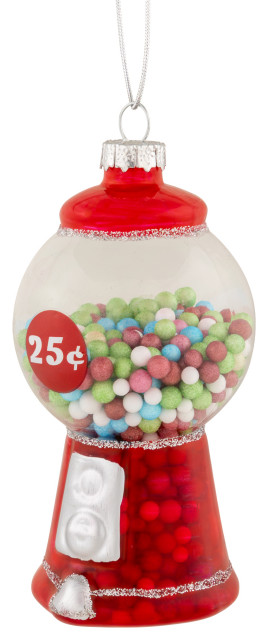 4" Retro Gumball Machine Glass Christmas Ornament - Modern - Christmas ...