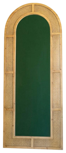 Woven Arched Rattan Framed Wall Mirror Large - Tropical - Wall Mirrors ...