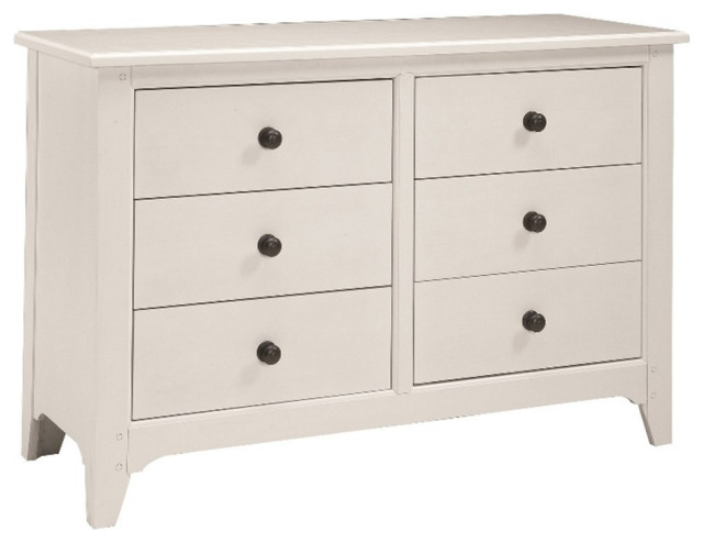 Westwood Design Taylor 6-Drawer Farmhouse Wood Dresser in Sea Shell ...