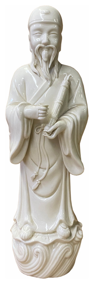 Chinese Off-white Porcelain Old Man Dressing Figure Hws1673 - Asian ...