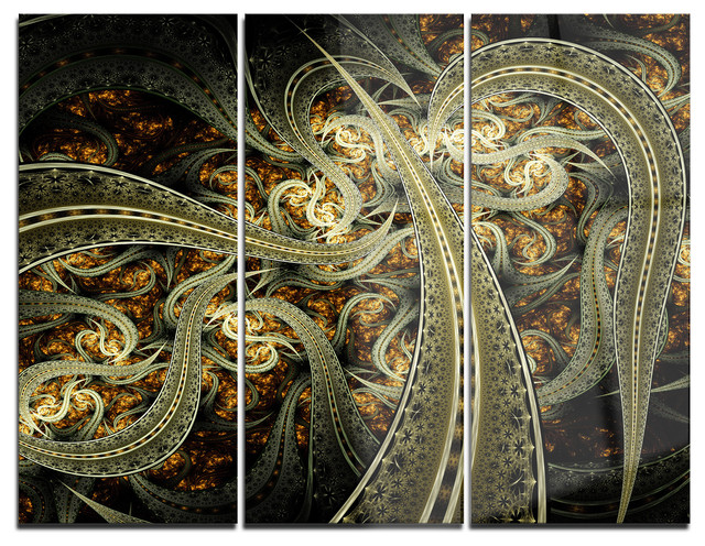 "Metallic Fabric Pattern" Digital Metal Wall Art, 3 Panels, 36"x28", 36 ...