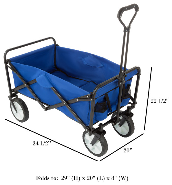 Folding Utility Cart with Telescoping Handle Heavy-Duty Collapsible ...
