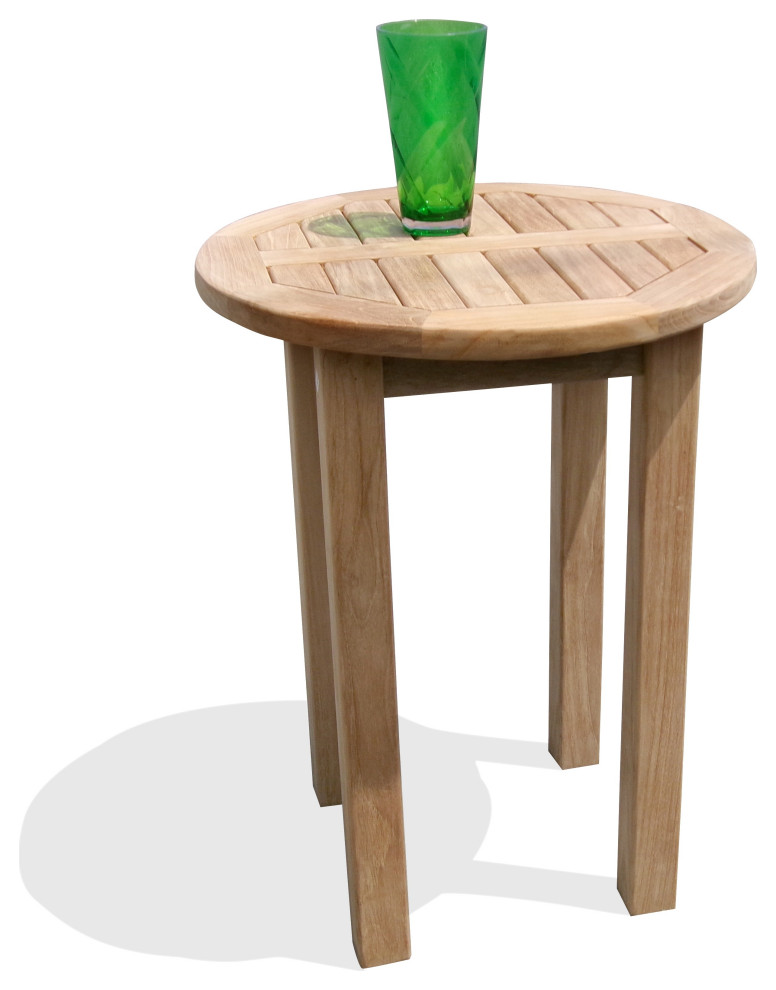 Windsor's 25" Hx20" Round Grade A Teak Tall Side Table - Transitional ...
