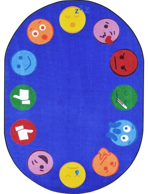Joy Carpet Emoji Edge Multi Oval - Contemporary - Kids Rugs - by ...