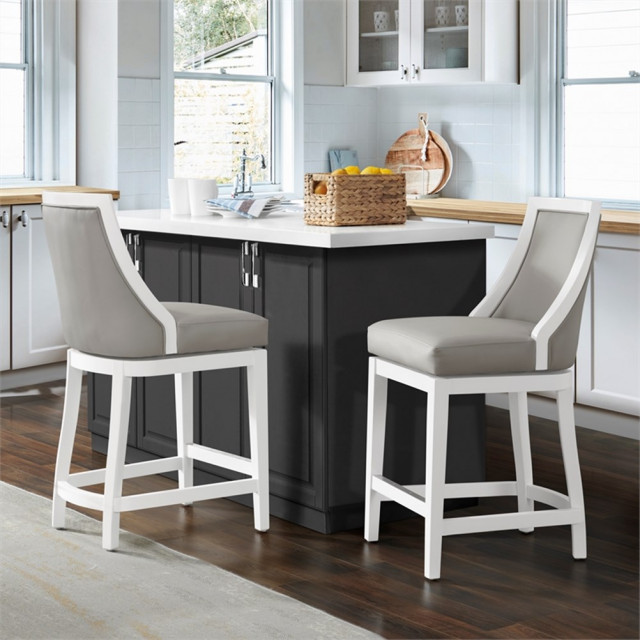 Ellie Bar Stool With Back, Set of 2 - Transitional - Bar Stools And ...