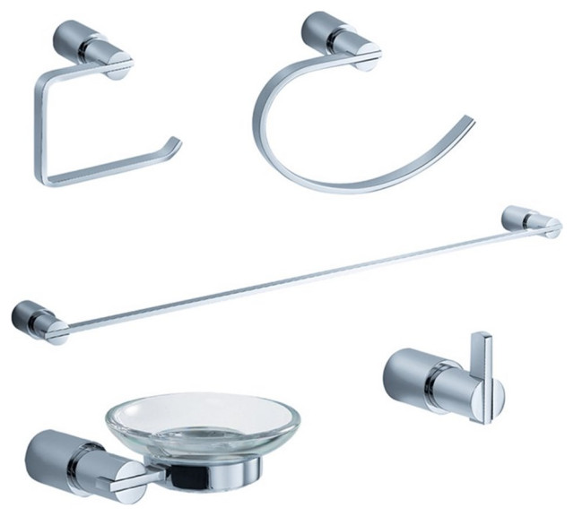 Fresca Magnifico 5-Piece Bathroom Accessory Set in Chrome ...