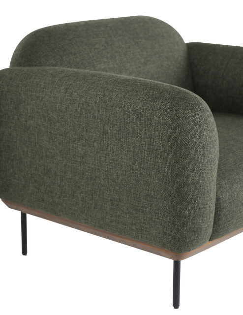 Benson Hunter Green Tweed Fabric Single Seat Sofa - Midcentury - Armchairs And Accent Chairs ...