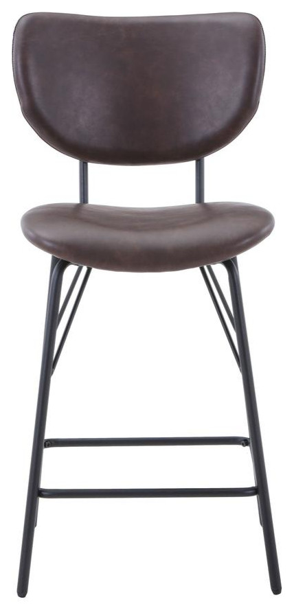 Modern Faux Leather Split-Back Upholstered Counter Height Barstool (Set ...