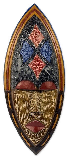 Adepa African Wood Mask - Tropical - Wall Accents - by NOVICA | Houzz