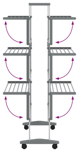 vidaXL Clothes Drying Rack Laundry Airing Rack with Wheels Air Dryer ...