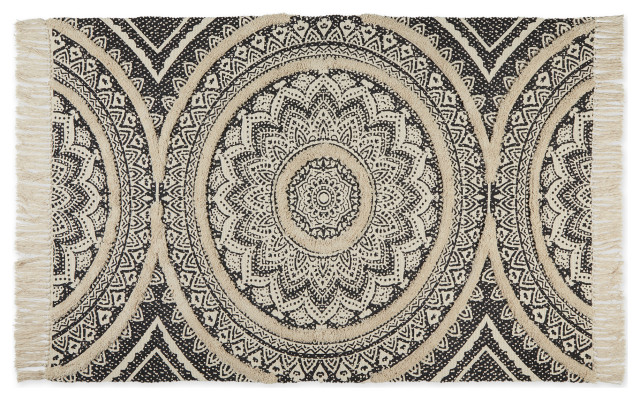 Medallion Textured Fringe - Stone - 2 X 3 Ft - Area Rugs - by ...