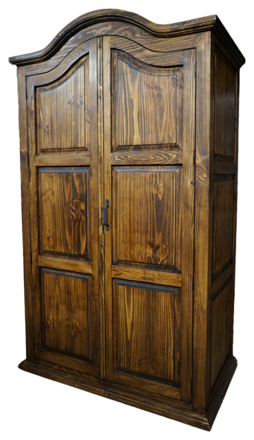 Rustic Paneled Solid Wood Armoire Wardrobe - Traditional - Armoires And ...