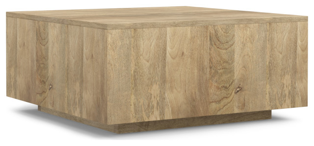 Lockhart Solid Mango Wood Square Coffee Table - Rustic - Coffee Tables ...