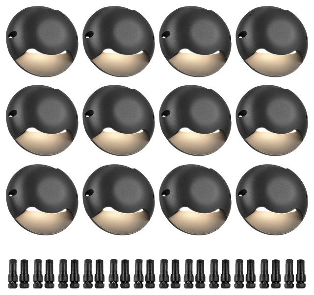 VEVOR 12 Pack Low Voltage Deck Lights LED Hardscape Lighting 3W 12V-24V ...