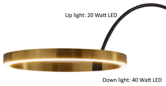 Ring of Light Geometric 60W 2-Light Led Arched Floor Lamp - Modern ...