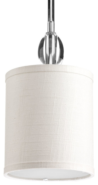 Status 1-Light Mini Pendant Polished Chrome White Glass - Transitional ...