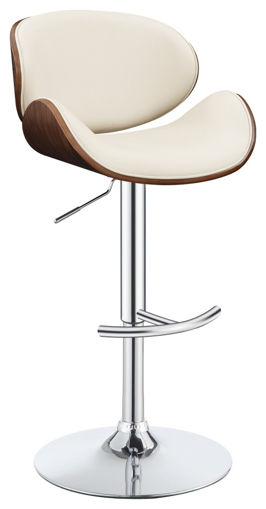 Harris Adjustable Bar Stool Ecru and Chrome - Contemporary - Bar Stools ...