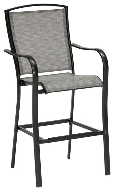 Outdoor Counter Stool, Aluminum Frame With Comfortable Sling Seat ...
