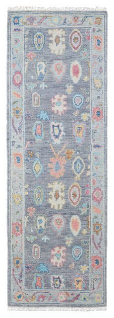 Weave & Wander Larson Hand Knotted Area Rug, 2'6"x8' - Mediterranean ...