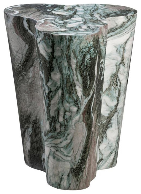 Slab Gray/Blush Faux Marble Tall Side Table - Contemporary - Side ...