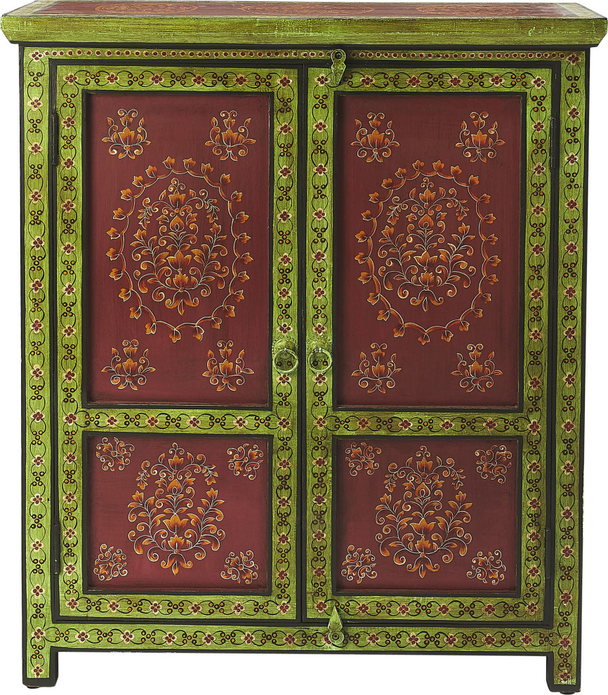 Disha Hand Painted Chest - Mediterranean - Accent Chests And Cabinets ...
