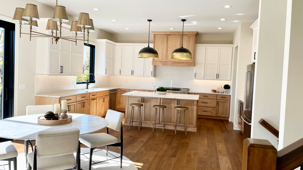 Ivory Painted and Maple Pecan Kitchen Design in Bettendorf, Iowa ...