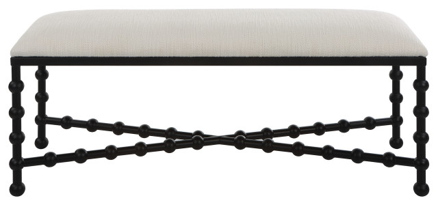 Uttermost Iron Drops Cushioned Bench - Traditional - Upholstered ...