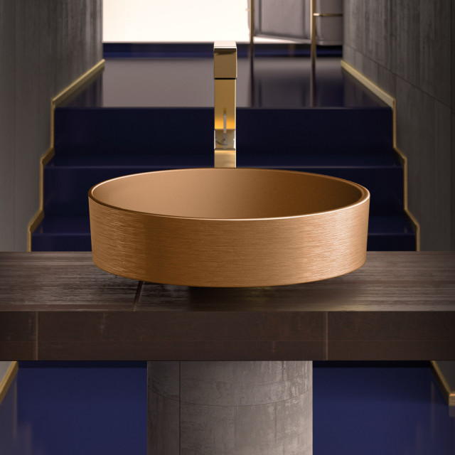 Pert Rho Brushed Copper Vessel Sink - Modern - Bathroom Sinks - by ...