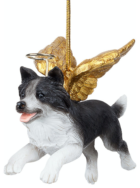 Angel Border Collie Ornament - Traditional - Christmas Ornaments - by ...