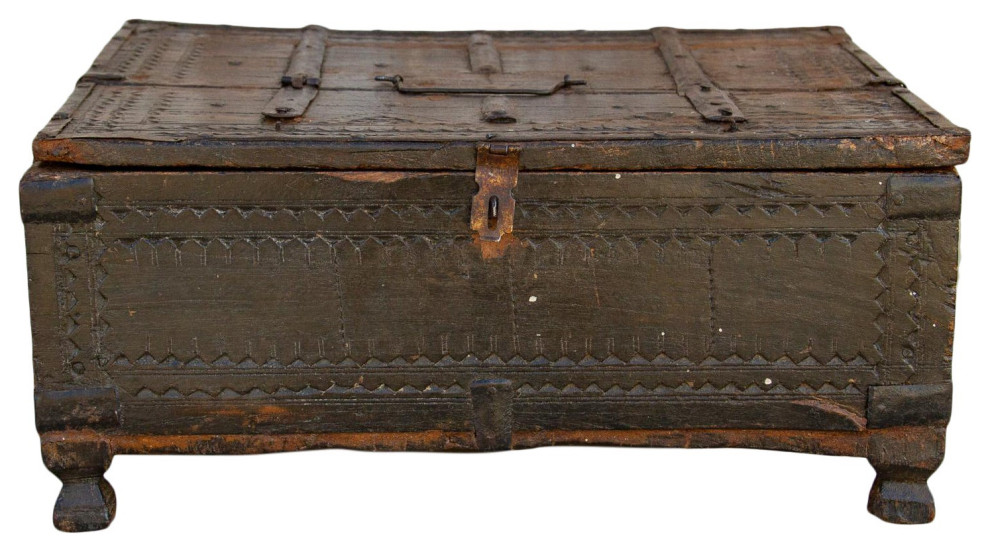 Sarasvati Antique Swat Valley Box - Rustic - Decorative Boxes - by De ...